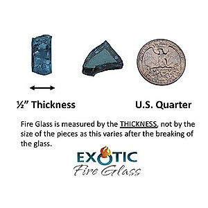 Exotic Fire Glass | Gold Reflective Fire Pit Glass | 10 Pound Bag | Medium 1/2 Inch Glass Size | Perfect for Any Natural Gas or Propane Outdoor Fire Pit
