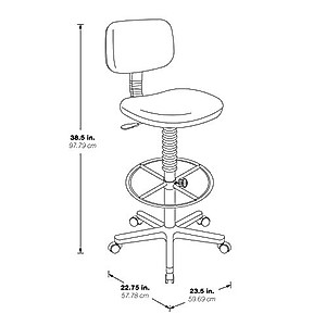 Office Star DC Series Adjustable Drafting Chair with Foot Ring and Sculptured Foam Seat, Icon Black Fabric