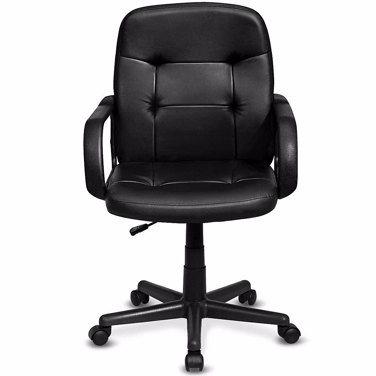 Giantex Executive Chair Mid Back Office W/Arms and Swivel Wheels, Ergonomic PU Leather for Home Office Use Computer Desk Task Chair