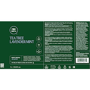 Tea Tree Lavender Mint Moisturizing Shampoo, Hydrates + Soothes, For Coarse + Dry Hair, 33.8 fl. oz.