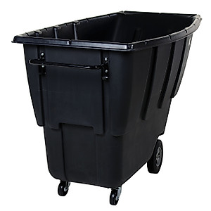 Vestil TDT-100-LD-BLACK Plastic Light Duty Tilt Truck 1 Cubic Yard 850 Lb. Capacity Black