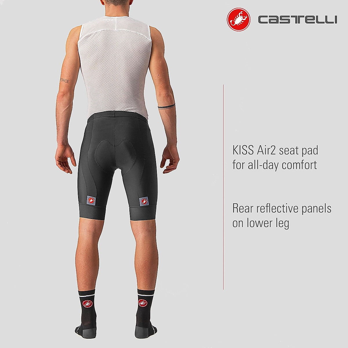 Castelli Cycling Entrata Short for Road and Gravel Biking l Cycling - Black - X-Large