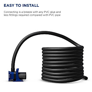 Alpine Corporation 25' PVC Ultra-Flex Hose with 1.5" Tall Inside Diameter for S-4 Fittings