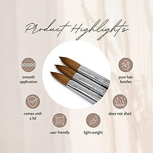 Dyra Luxe Acrylic Brush – Acrylic Brushes For Nails | Uñas Acrilicas | Acrylic Nail Supplies | Pincel Para Acrilico Kolinsky | Fancy Nail Brushes For Nail Art 1 PCS Round Tip Size 12 | Aqua Glitter Pastel Color Manicure Brush