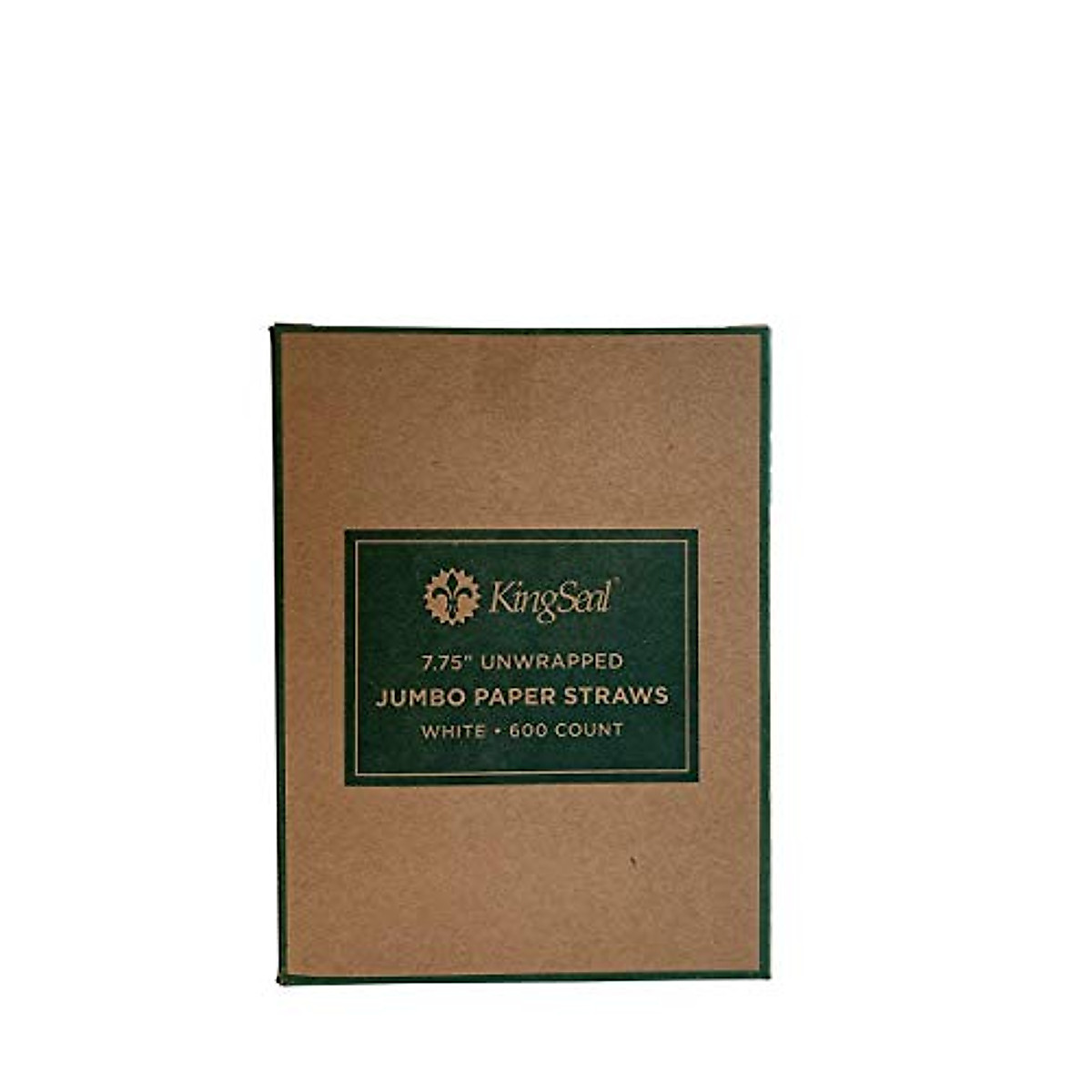 Kingseal WHITE Paper Disposable Drinking Straws, Unwrapped, Jumbo Size, 7.75" Length, Biodegradable, Earth Friendly, Bulk Pack - 1 Box of 600 Straws (600 Count)