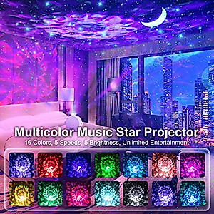 Star Projector, TRAALL 4 in 1 Galaxy Projector with Bluetooth Speaker & Timer, Remote&Voice Control, 18 Lighting Effects, Unique Sky Star Projector Night Light, Galaxy Light Projector for Kids Adults
