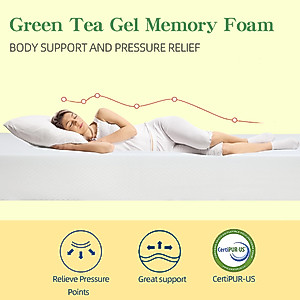 Haiput Wam Queen Mattress in a Box 12 Inch, Green Tea Mattress Certipur US Certified, Cool Gel Memory Foam Mattress Queen for Sleep and Pressure Relief