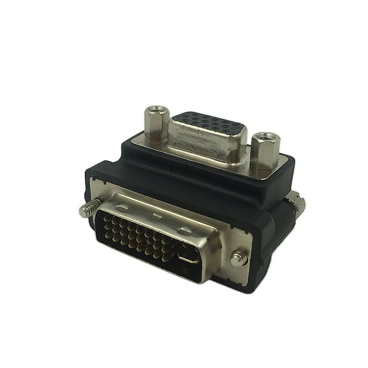 Nightwolf ® Right Angle 90 Degree L Style DVI-I 24+5 Analog Digital Male to VGA Female Adapter Convert Cable for HDTV LCD