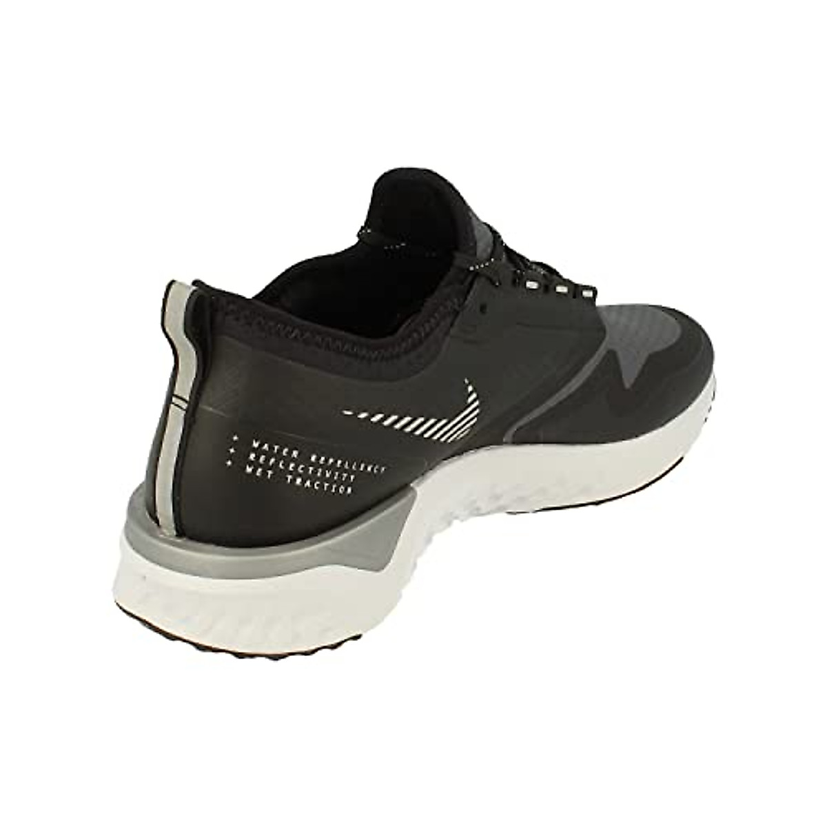 Nike Odyssey React Shield Mens Running Trainers BQ1671 Sneakers Shoes (UK 9.5 US 10.5 EU 44.5, Black Metallic Silver 003)