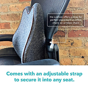 Cubii Cushii Back Support Cushion for Back and Lower Back Pain Relief - Universal Fit for Desk, Office, Kitchen Chairs, Couch Cushions with Advanced Back Lumbar Support