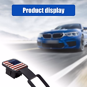 Fogfar 1 PC Square Tow Hitch Dust Plug, 3.14" x 3.14" x 1.96" American Flag Pattern Tow Tube Square Cover, Trailer Receive Tube Plug, Fits 2" x 2" Receiver Tube (Red)