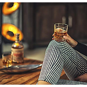 Amerigo Crystal Whiskey Glass Set of 4 in Luxury Gift Box - Heavy Base Old Fashioned Whiskey Glasses 12oz for Scotch - Whisky Gift for Men - Bourbon Glass Tumblers - Fathers Day Gift - Home Bar Set