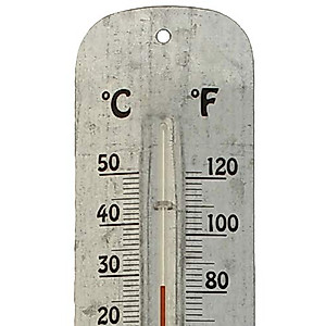 Bjerg Instruments Galvanized Steel Large Outdoor Thermometer 11.65 Inch Wall Thermometer