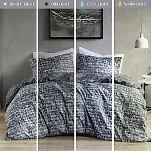 Comfort Spaces Queen Duvet Cover Set - Grey Bedding for All Season, Ultra Soft 3 Pieces Reversible Duvet Cover with 2 Matching Shams, Button Closure, Machine Washable, Full/Queen