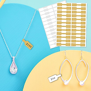 Yeachlaing Kraft Jewelry Price Labels,Any Pen Will not be Smeared,No Glue in The Middle Folding Part,Suitable for Jewelry handicrafts,etc.(600 PCS,1 Bag)