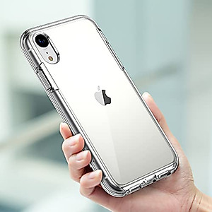 COOLQO Compatible for iPhone XR Case, with [2 x Tempered Glass Screen Protector] Clear 360 Full Body Coverage Hard PC+Soft Silicone TPU 3in1 [Heavy Duty Shockproof Defender] Phone Protective Cover