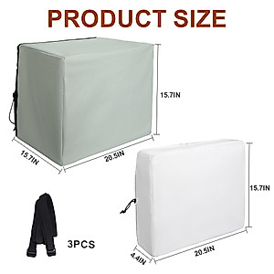 Nkiy Quen 2 Pack Insulation Window Air Conditioner Cover Set-Adjustable Waterproof Window AC Unit Covers for Winter-Window AC Protectors 20.5"x15.7"x4.4" for Inside and 20.5"x15.7"x15.7" for Outside