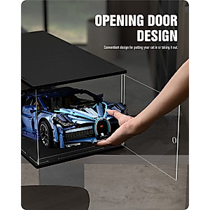 Nifeliz Acrylic Display Box for Scale 1:8 Big Model Cars, Building Toy Car Organizer and Storage, Gifts for Large Car Model Colle ctors (25.2Lx13WX10.4H in)