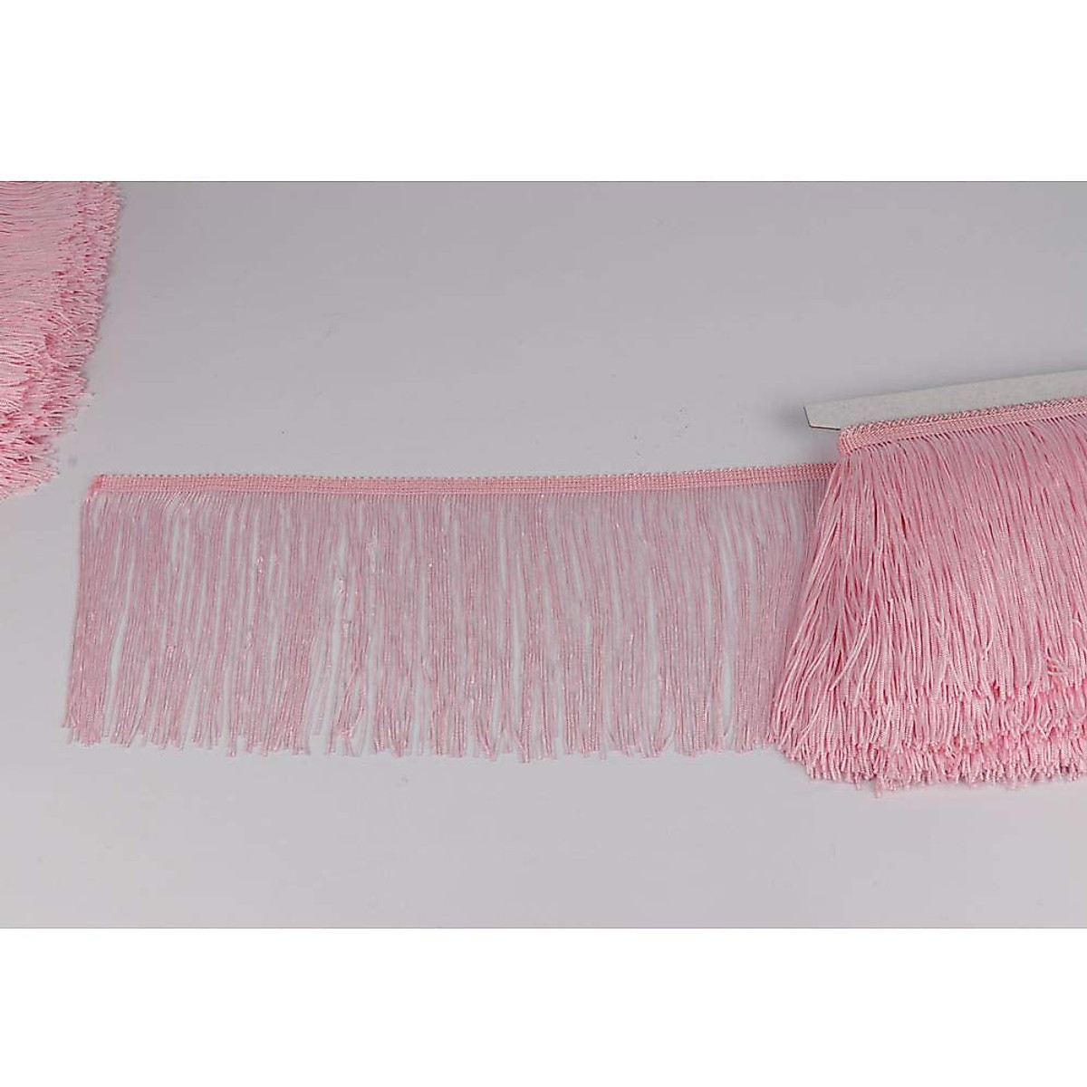 Heartwish268 Fringe Trim Lace Polyerter Fibre Tassel 6inch Wide 10 Yards Long for Clothes Accessories Latin Wedding Dress DIY Lamp Shade Decoration Black White Red(Baby Pink)