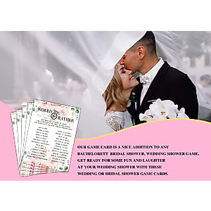 Bridal Shower Game Set - Would She Rather Party Cards for Wedding - Floral Wedding Party Favor Decor - Blush Pink Engagement/Bachelorette Party Games Supplies & Activities - 30 Game Cards(C02)