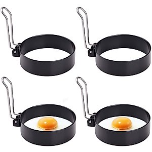 Egg Ring, Round Professional Pancake Mold, Egg Cooker Rings For Cooking, Stainless Steel Non Stick Round Egg Ring Mold For Fried Egg, Pancakes, Sandwiches 4PCS (4 PCS)