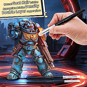 PANDAFLY Drybrush Set - 3 Sizes Hobby Detail Paint Brush Set, Acrylic Paint Brushes for Tabletop & Wargames, 40k, DND Miniatures, Citadel, Scale Model, Watercolor Oil Painting