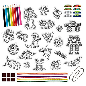 Just Play Shrinky Dinks Cool Stuff Activity Set, 51-piece set, Kids Art and Craft Activity Set, Kids Toys for Ages 5 Up