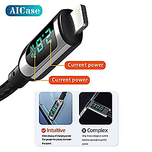 USB C to L ightning Cable, AICase 4FT Charging Syncing Cord with LED Display Compatible with iPhone 13 13 Pro 12 Pro Max 12 11 X XS XR 8 Plus, AirPods Pro, Supports Power Delivery (4ft)