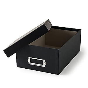 Simply Tidy Photo Storage Box Store and Protect Pictures, Documents, and Prints - Black, Bulk 12 Pack