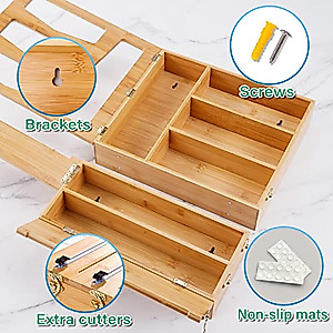 UrbanEco Ziplock Bag Organizer Foil and Plastic Wrap Organizer with Cutter, 6-in-1 Multifunction Kitchen food bag storage Box for Drawer or Wall mount with Aluminum Foil Dispenser - Compatible with Gallon Quart Sandwich & Snack Bag - Foil Dispenser Fits T