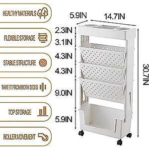 Bookshelves and Bookcases on Wheels: Rolling File Folder Rack & Office Shelf Organizer - Movable Bookshelf for Kids Room, Home School Classroom & Bedroom-Desk Organizers and Storage to Organize Home