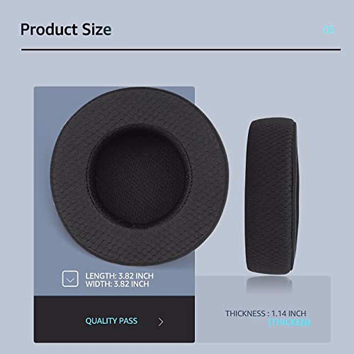 Wzsipod Specialized Replacement Earpad for Corsair Virtuoso Gaming Headset, Corsair Virtuoso Earpads Replacement with Smooth Fabric & High-Density Memory Foam, Sound Isolation (Classic Black)