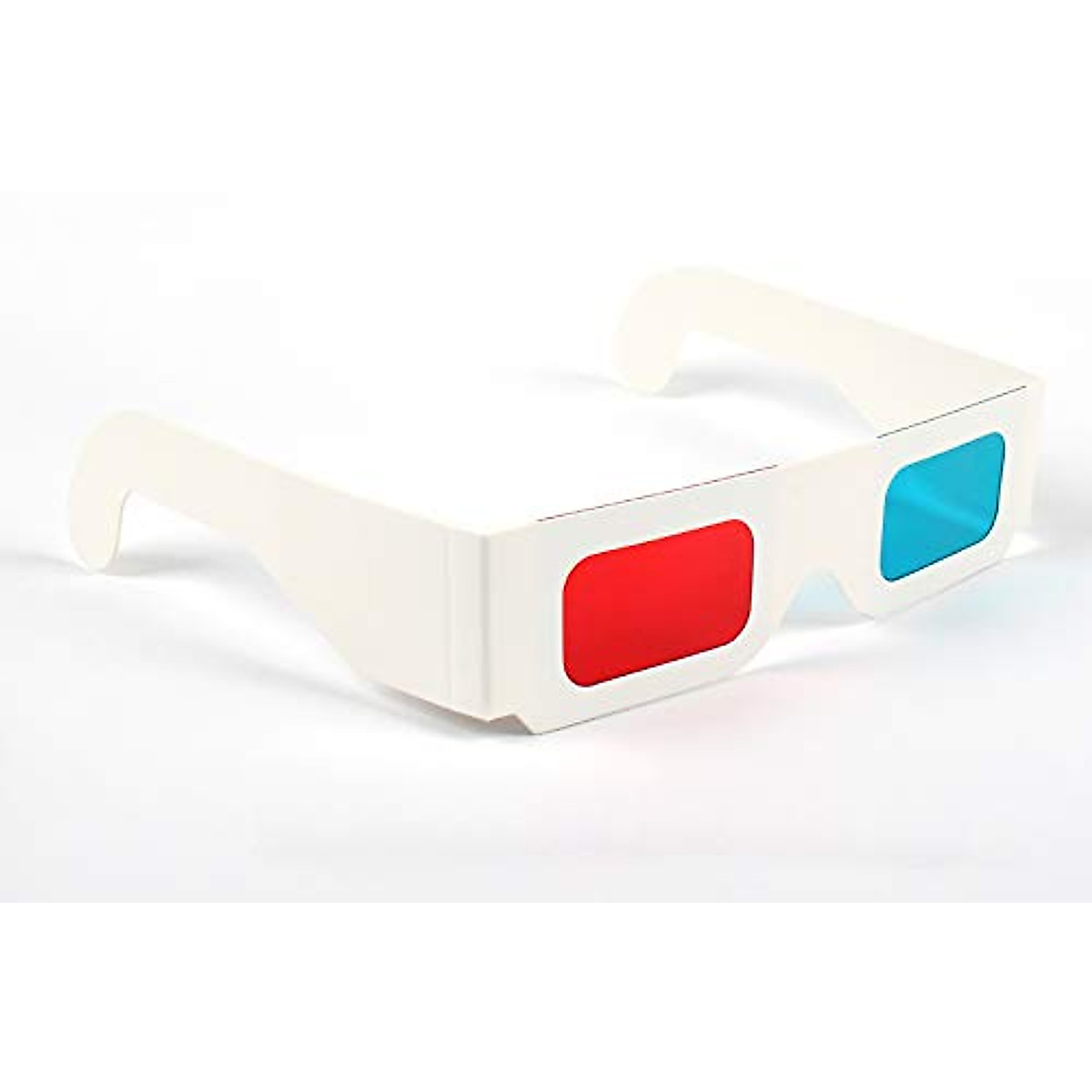 Jtshy 50 Pairs - Flat- 3D Glasses Red and Cyan White Frame Anaglyph Cardboard