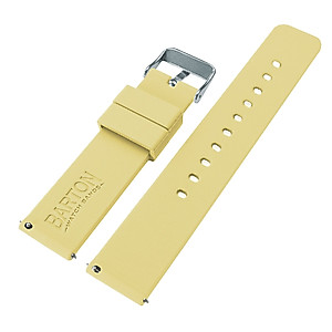 BARTON WATCH BANDS 16mm Happy Yellow Soft Silicone Quick Release Straps
