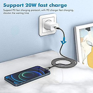 SUPVOL iPhone USB C to Lightning Cable, 2 Pack 10ft MFi 20W iPhone Fast Charger Nylon Braided Extra Long Cord Compatible with iPhone 14/13/12/12 Pro Max/12 Pro/11/11 Pro/X/XS/XR/XS Max/8/8 Plus/SE