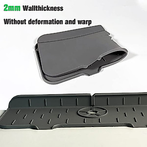 Actoridae Sink Faucet Mat for Kitchen Sink Splash Guard Countertop Protection Soft Rubber Drying Pad 2mm Thick Stable Flat Suit for 2.5" Single Sink Splash Guard Single Hole Silicone