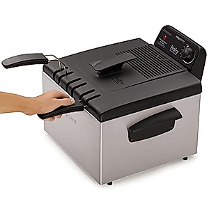 Presto 05466 Stainless Steel Dual Basket Pro Fry Immersion Element Deep Fryer