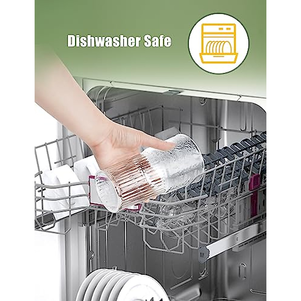 NiHome High Borosilicate Glass Tumbler Cup with Lid and Straw, 22oz Iced Coffee Glass Cups Drinking Glasses Boba Smoothie Tea Cup, Mason Jar Cup Wide Mouth Water Tumbler (2 Pack Glass Straws)