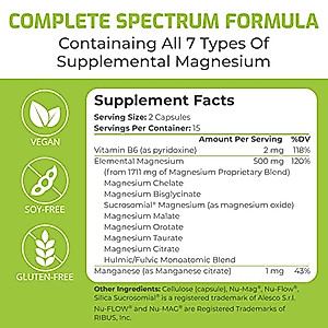 Magnesium Breakthrough Supplement 4.0 - Has 7 Forms of Magnesium: Glycinate, Malate, Citrate, and More - Natural Sleep and Brain Supplement - 30 Capsules