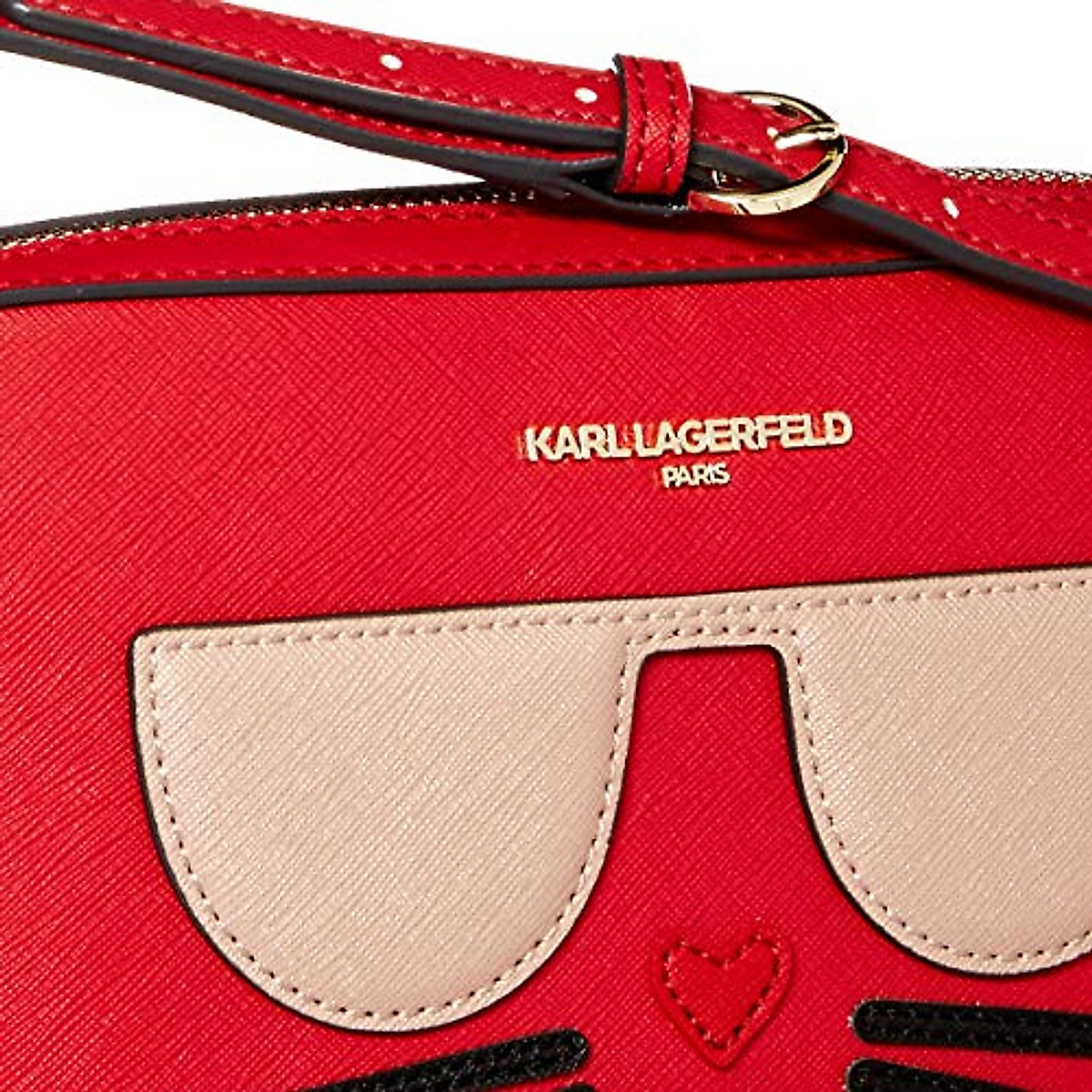 Karl Lagerfeld Paris womens Maybelle Camera Crossbody Cross Body, Crimson, One Size US