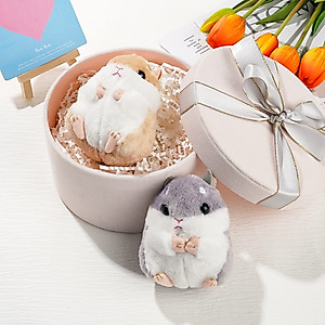 UTENEW 2 Pack Plush Hamster Keychains Stuffed Animal Keyring Pendant Purse Backpack Handbag Charms