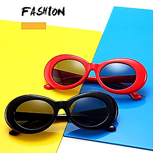 Armear Clout Goggles Oval Mod Retro Vintage Sunglasses Round Lens,Pink