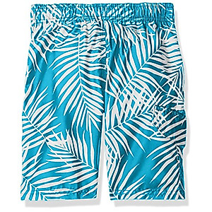 Kanu Surf Boys Line Up Quick Dry UPF 50+ Beach Swim Trunk, Palma Aqua, 3T