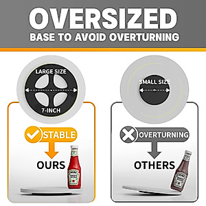 Lazy Susan Organizer Homerays 9 Inch Non-Skid Bamboo Lazy Susan for Kitchen Rotating Spice Rack for Kitchen Cabinet, Wood Turntable for Kitchen Countertop Organizer White