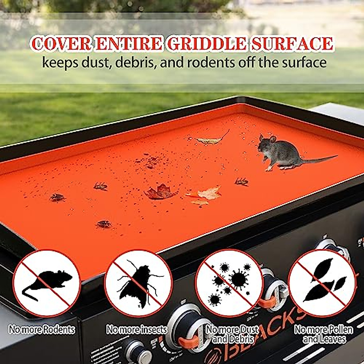 28-Inch Silicone Griddle Mat for Blackstone Griddle, A Superior Protective Heavy-Duty Cover for Your 28" Blackstone Griddle to Maintain Grill Cleanliness and Dryness.