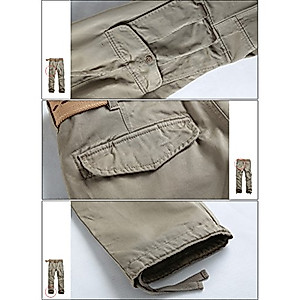 Match Mens Casual Outdoors Active Wild Cargo Pants Trousers(W36,6536 Light Khaki)