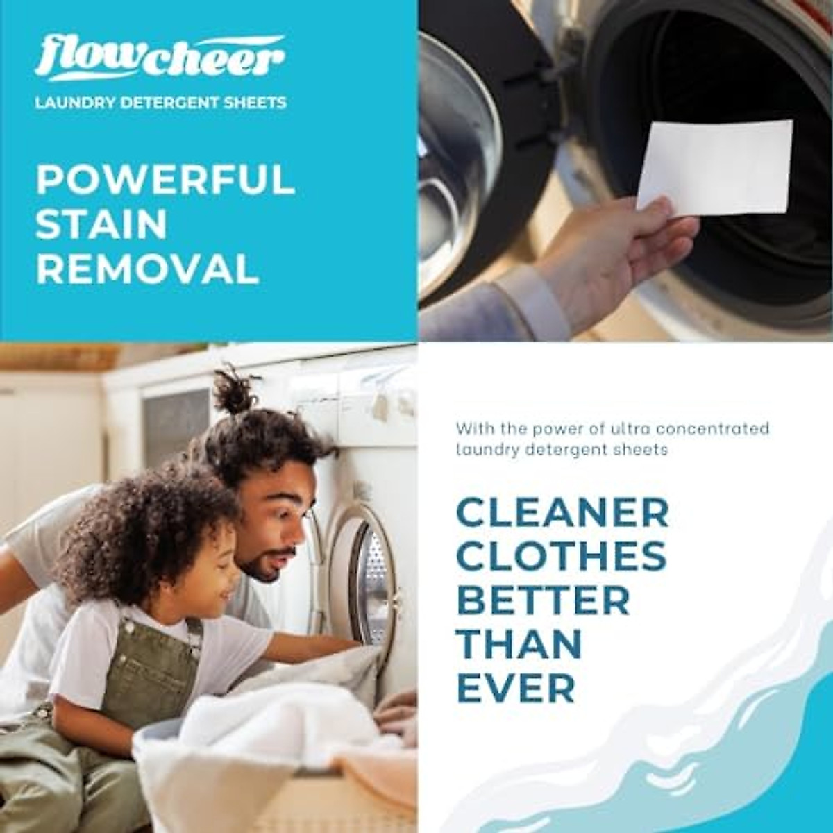 Flowcheer Ultra Concentrated Laundry Detergent Sheets - 200 Count, Fresh Vegetation Scent, Ideal for Busy Households, Eco-Friendly, Versatile, Powerful Stain Removal