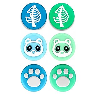 Wen XinRong 6Pcs Thumb Grip Caps Compatible with Nintendo Switch/Lite Cute Cat Paw Raccoon Green Leaf Design Joystick Caps Compatible for Switch Joy Con Controller NS Accessories