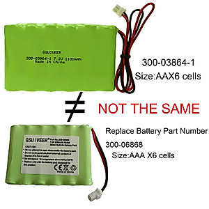 GSUIVEER 300-03864-1 Battery 7.2V 1100mAh Compatible with Honeywell Alarm Lynx WALYNX-RCHB-SC Honeywell Lynx Touch K5109, L3000, L5000, L5100