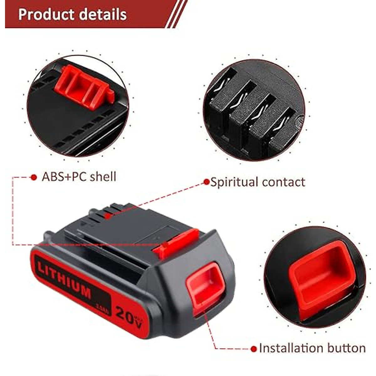 VANON 3.0Ah LBXR20 Replacement for Black and Decker 20V Lithium Battery Compatible with Black & Decker 20v Lithium Battery LB20 LBX20 LST220 LBXR2020-OPE LBXR20B-2 LB2X4020 Drill Cordless Tools 2Pack